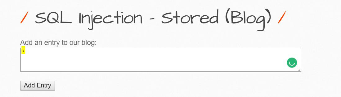 Sql Injection Stored Blog · Teckk2